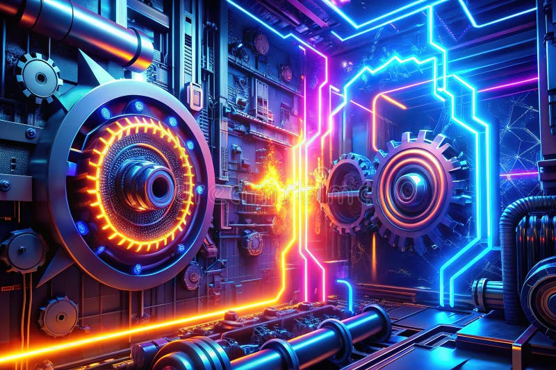 A Futuristic Symphony of Light and Sound Neon Circuits Pulse ...