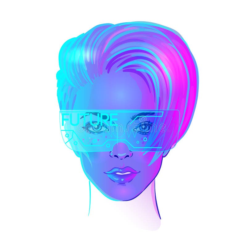 Futuristic Synth Wave Style. Retroparty Flyer Template. Portrait of ...