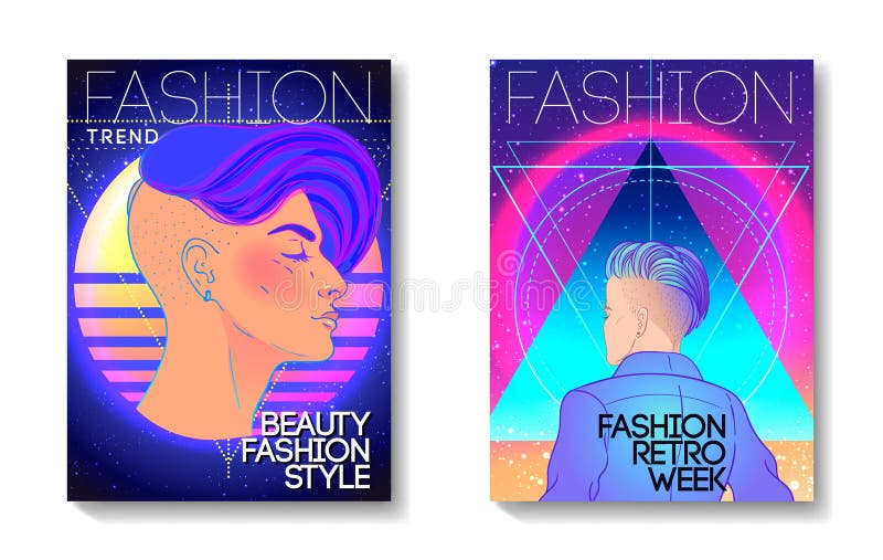 Futuristic Synth Wave Style. Retroparty Flyer Template Stock Vector ...