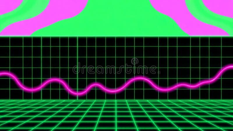 Futuristic Synthwave Grid Pattern Stock Illustration - Illustration of ...