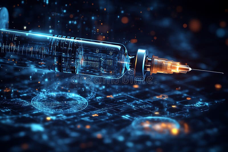 Futuristic Syringe Vaccine Technology Medical Science Stock ...