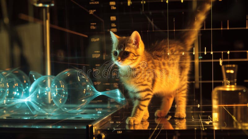Futuristic Tabby Kitten in a High-tech Science Lab Stock Photo - Image ...