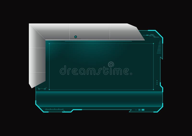 Futuristic Tablet with a Green Display Stock Vector - Illustration of ...