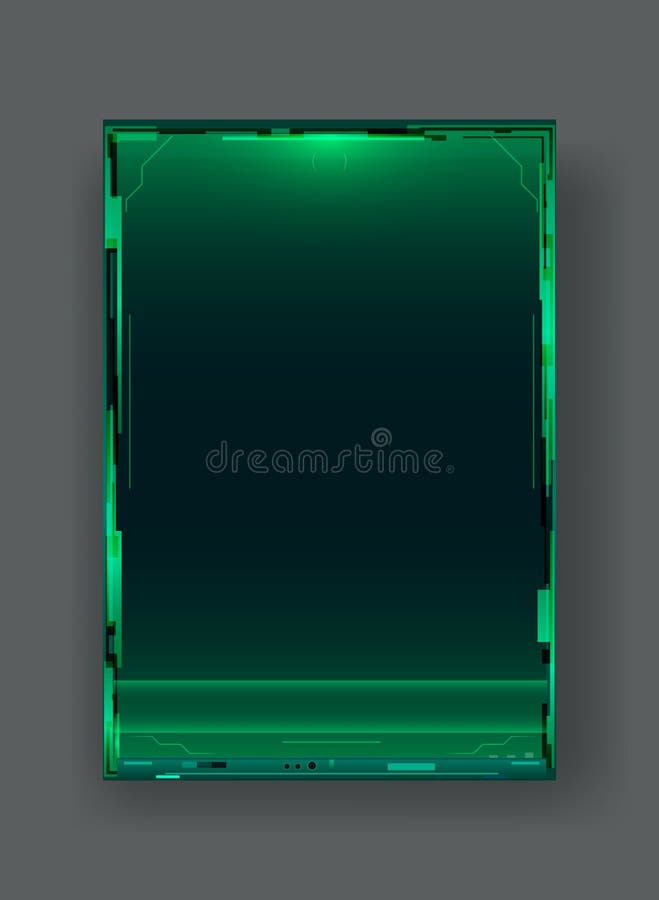Futuristic Tablet with a Green Display. Stock Vector - Illustration of ...