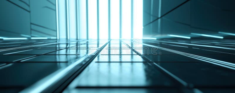 Futuristic Teal Tiles Modern Architecture Abstract Background ...