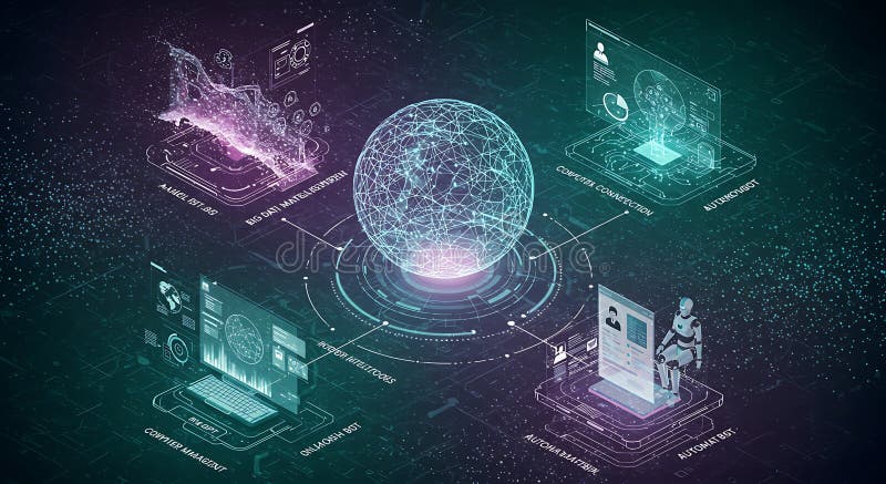 Global Network: Isometric Visualization of Data, AI, and Automation ...