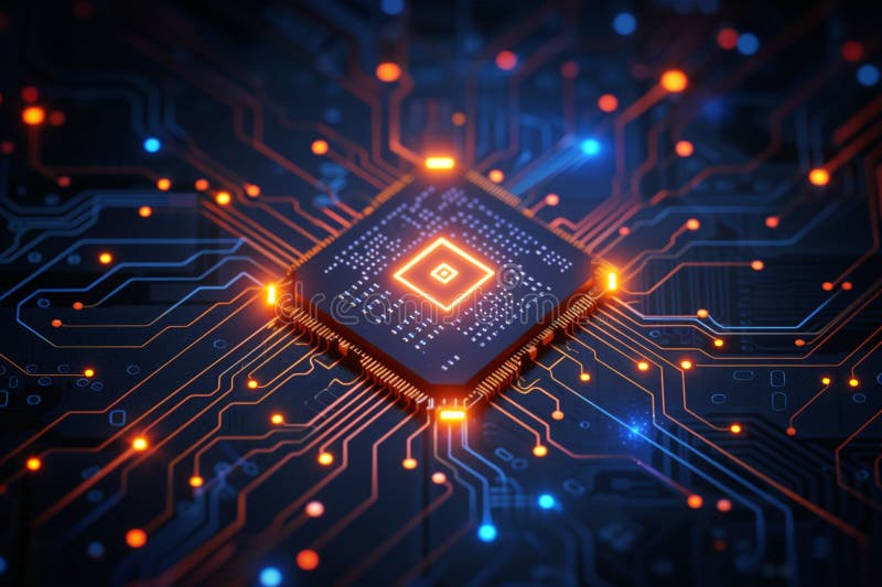 Futuristic Tech Artificial Intelligence Chipset on Circuit Board ...