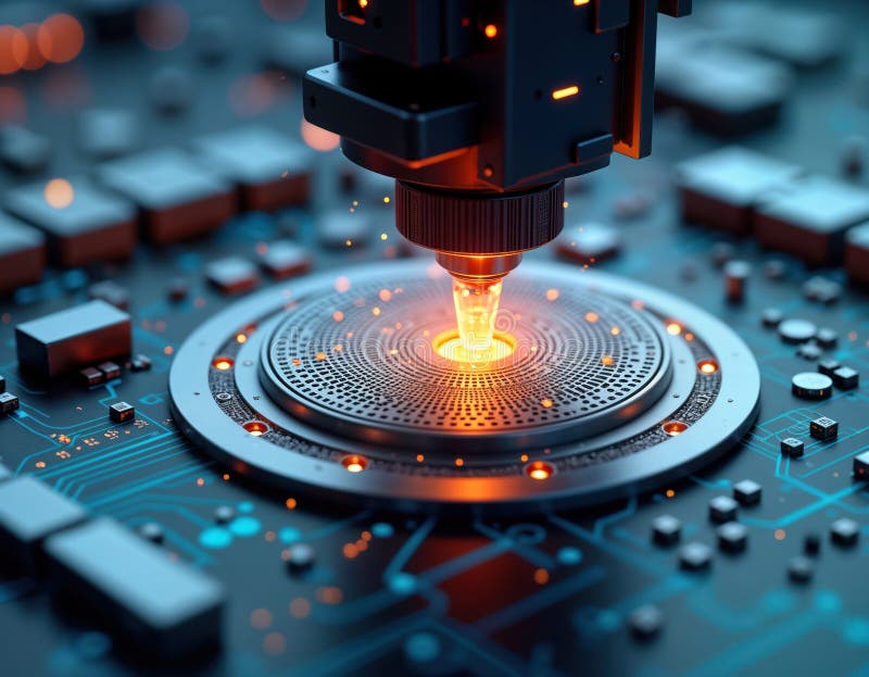 Futuristic Tech Assembly Line Shows Precise Robotic Process. Advanced ...