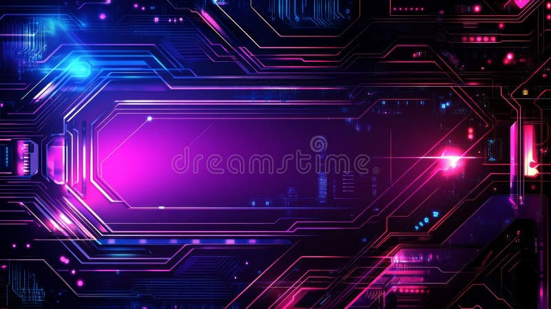A Futuristic Tech Background with Dark Neon Elements, Perfect for ...
