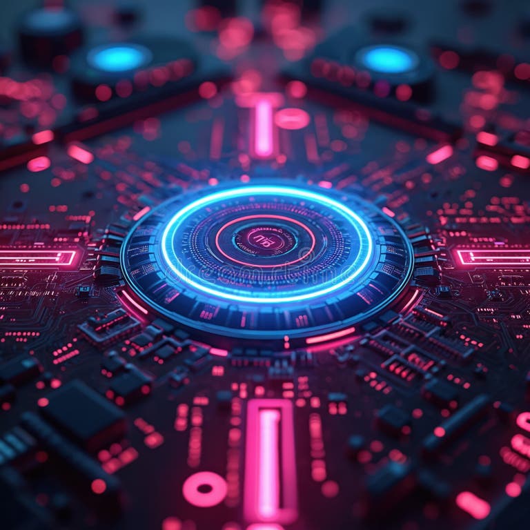Futuristic Tech Background Featuring Gaming Interface Elements. Dynamic ...