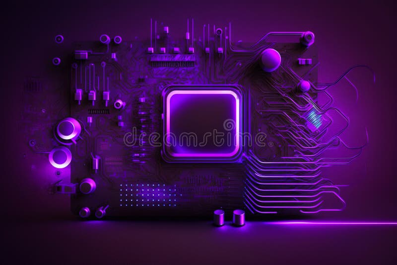 A Futuristic Tech Background with Mainboard Connectors and Connected ...