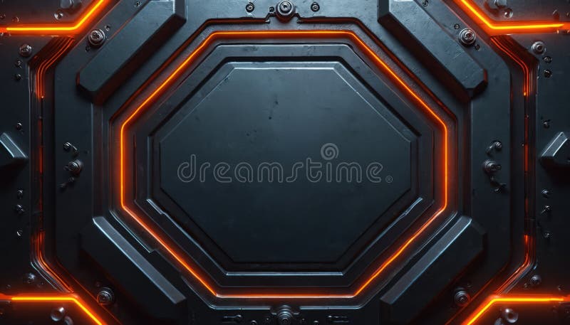 Futuristic Tech Background with Metal Texture. UI Design with Neon ...