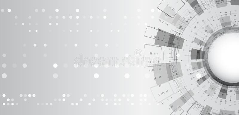 Futuristic Tech Background with Round Digital Interface Elements and ...