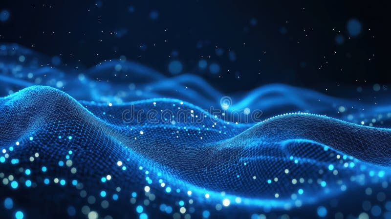 Futuristic Tech Background Shows Abstract Particle Mesh. Dynamic Blue ... Futuristic Tech Background Shows Abstract Particle Mesh. Dynamic Blue ...