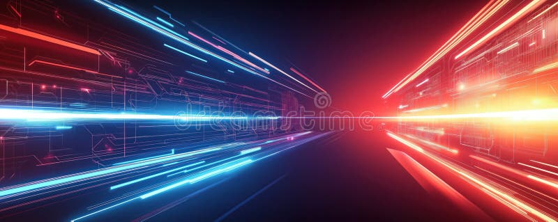 Futuristic Tech Background with Vibrant Light Effects. Cyberpunk Style ...