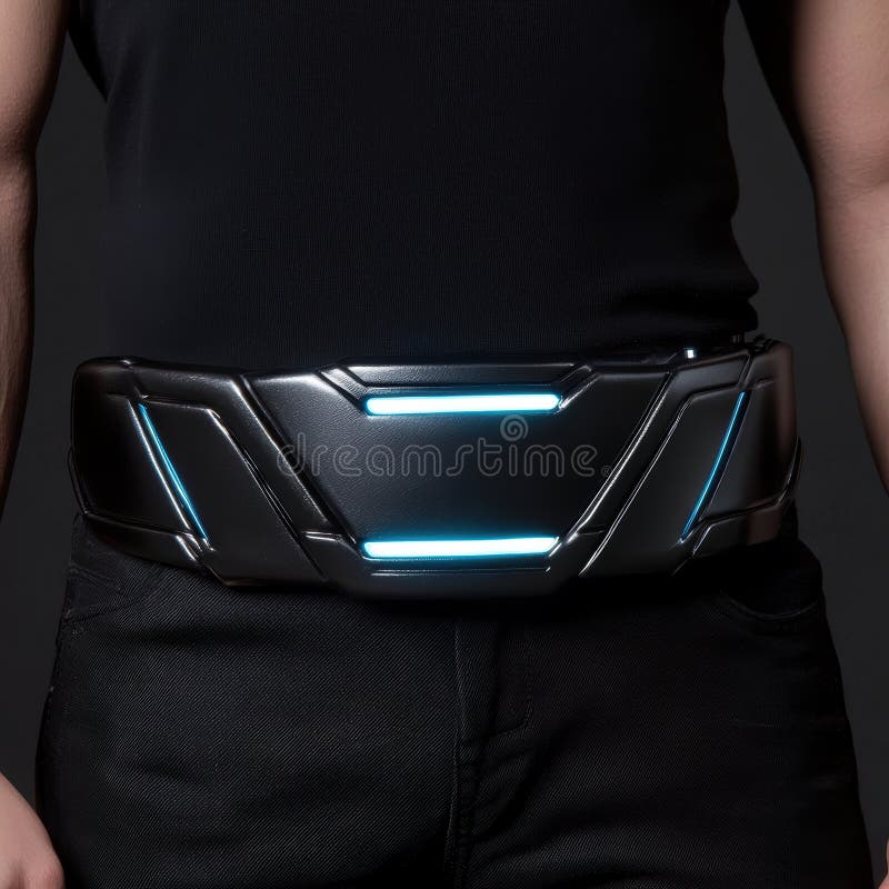 Futuristic Tech Belt with Glowing Lights Stock Illustration ...