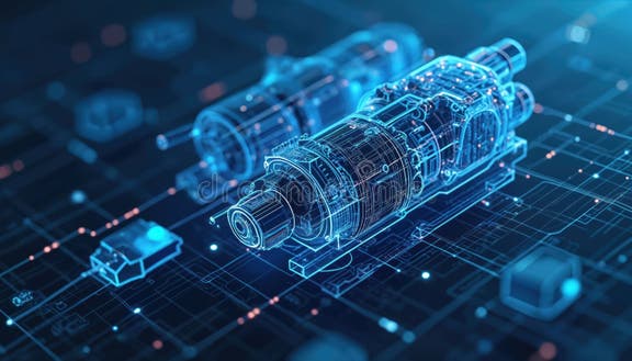 Futuristic Tech Blueprints with Complex Geometric Shapes. Technical ...