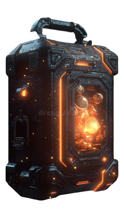 Futuristic Tech Case with Glowing Interiors Stock Illustration ...