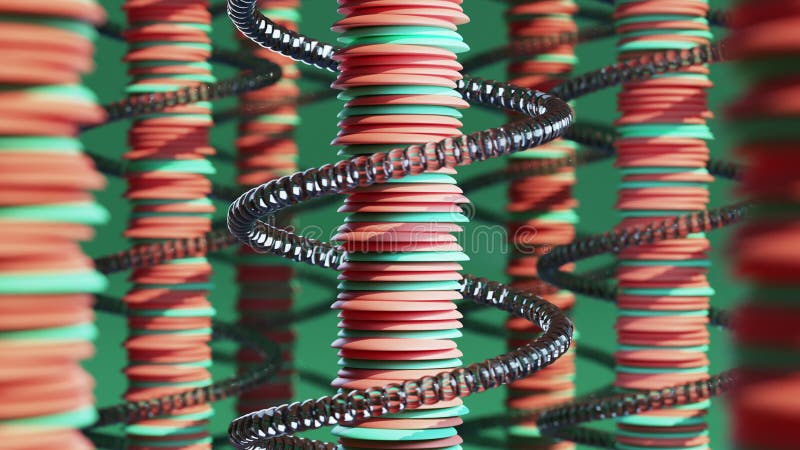 Hologram Dna Strand Glowing in Blue and Orange Light Stock Video ...