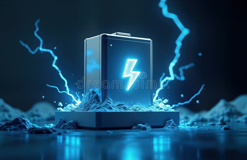 Futuristic Tech Concept Advanced Energy Storage Device. Modern Lithium ...