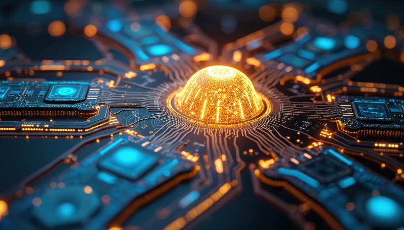 Futuristic Quantum Computing Circuit Stock Illustrations – 5,843 Futuristic Quantum Computing ...