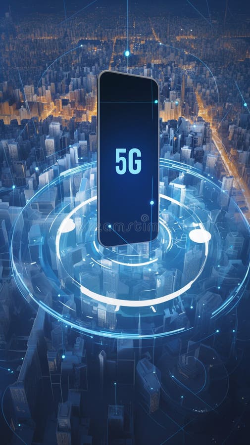 Futuristic Tech 3D Illustration of Future 5G Network Systems Stock ...