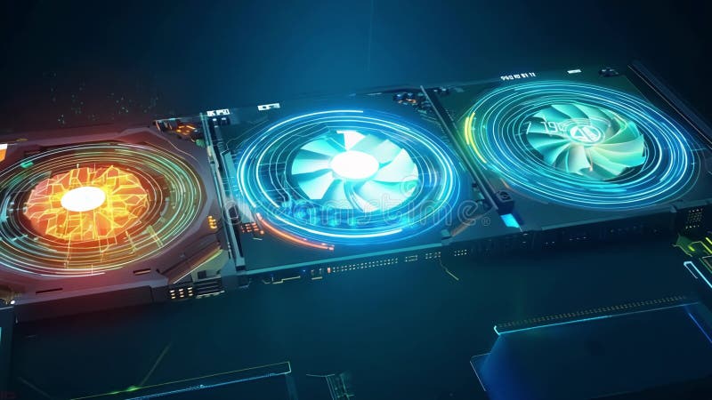 Futuristic Tech Design with Animated Circuits and Visual Effects Stock ...