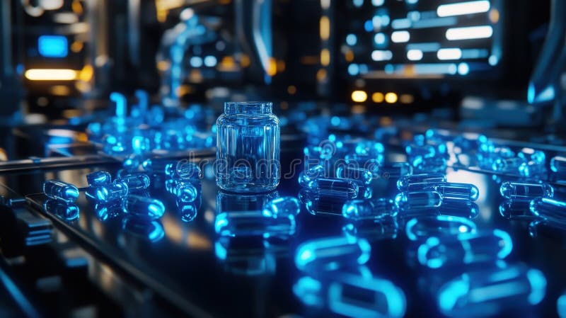 Futuristic Tech Design with Glowing Blue Elements and Transparent ...