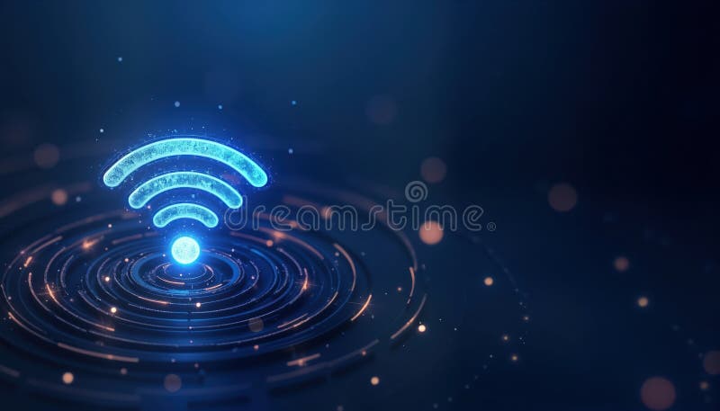 Futuristic Tech Design. Wireless Wifi Symbol. Abstract Digital ...