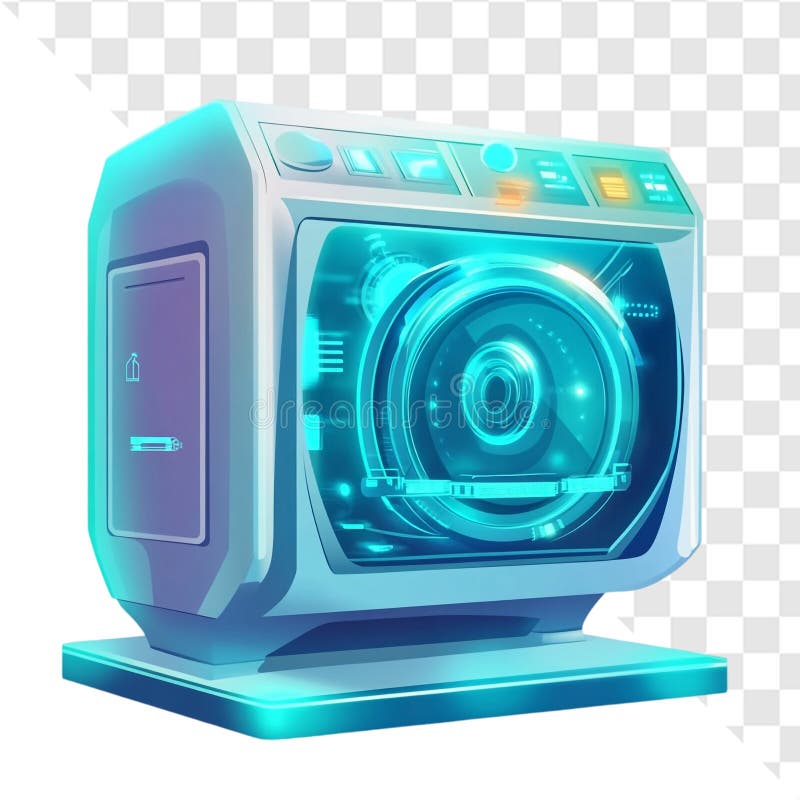 Futuristic Tech Device Glowing Blue Sleek Design Stock Photo - Image of futuristic, network ...