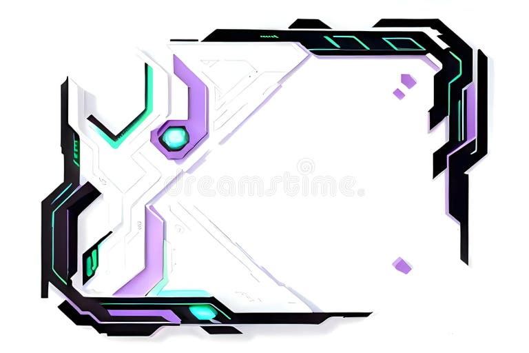 Futuristic Tech Frame: Abstract Digital Design Stock Illustration ...