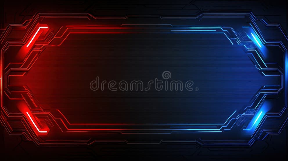 Futuristic Tech Frame Red Vs Blue Interface with a Sleek Modern Design ...