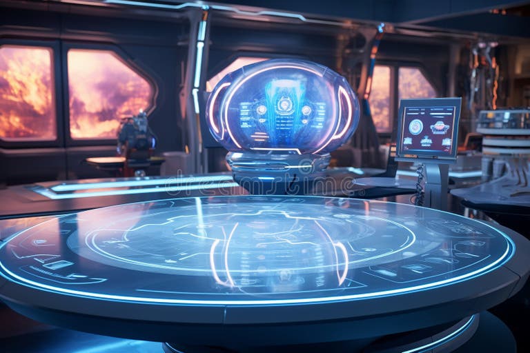 Futuristic Tech: Holographic Interface in Science Lab Stock ...