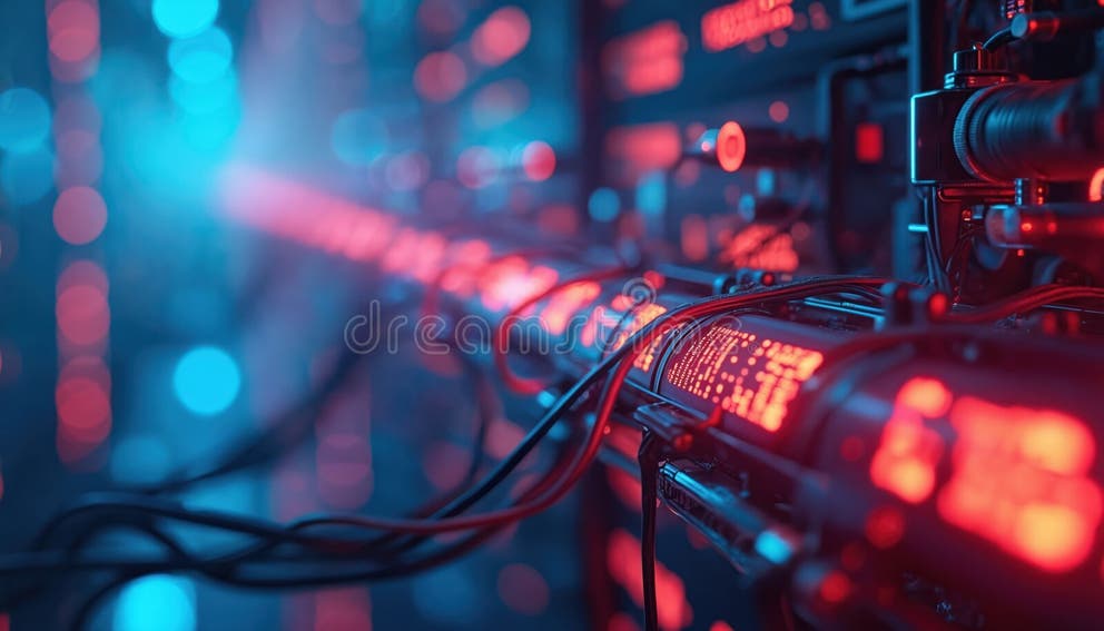 Futuristic Tech Illustration Data Flow through Interconnected Strands ...