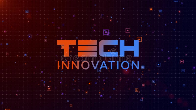 Futuristic Tech Innovation Animation with Particle Glitch Reveal Stock ...
