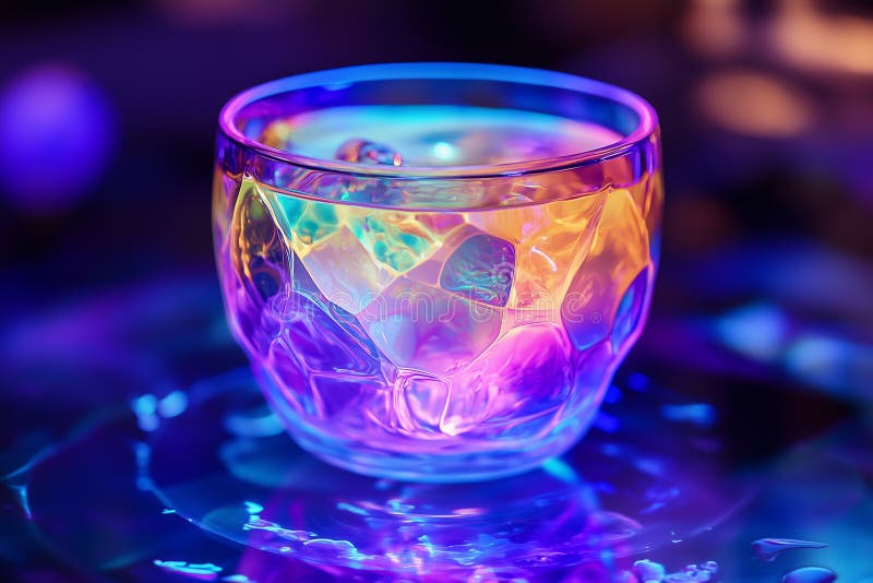 Futuristic Tech-inspired Bubble Tea Cup with Glowing Colors and Ice ...