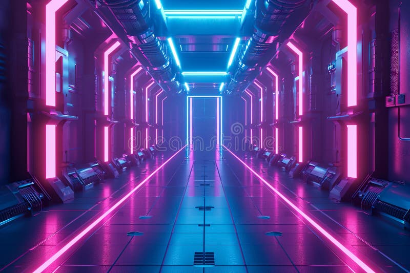 Futuristic and Tech-inspired Design with Neon Lights Stock Photo ...