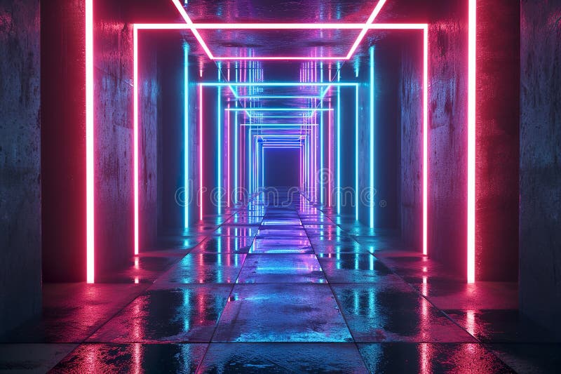 Futuristic and Tech-inspired Design with Neon Lights Stock Photo ...