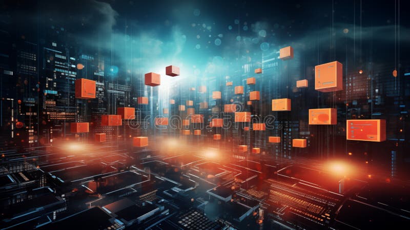 Tech Integration Backdrop with Interconnected Circuits Illustration, AI ...