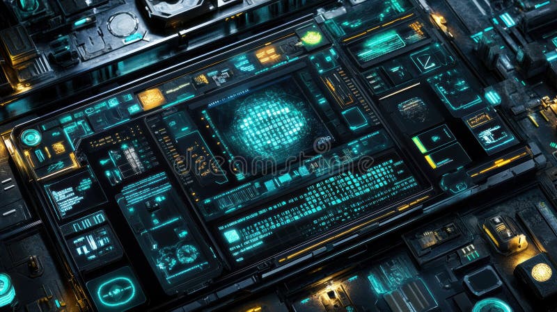 Futuristic Tech Interface stock illustration. Illustration of ...