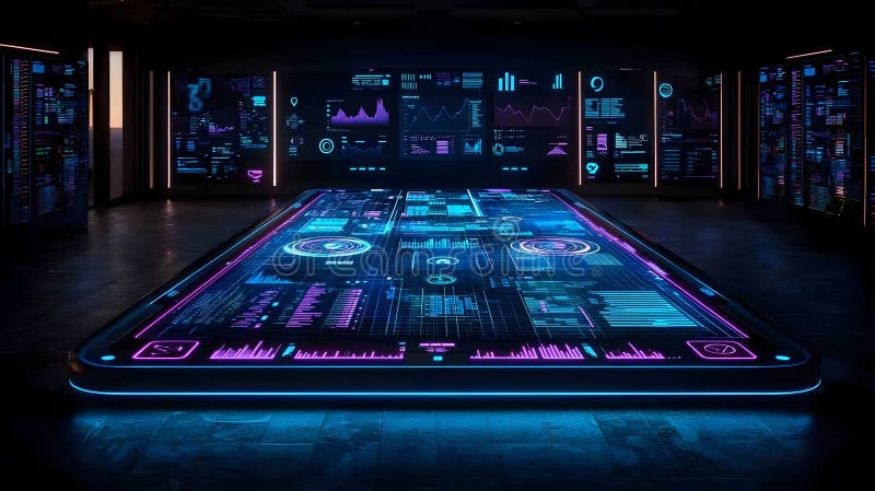 Futuristic Tech Interface Data Analytics Network Digital Display Stock Illustration ...