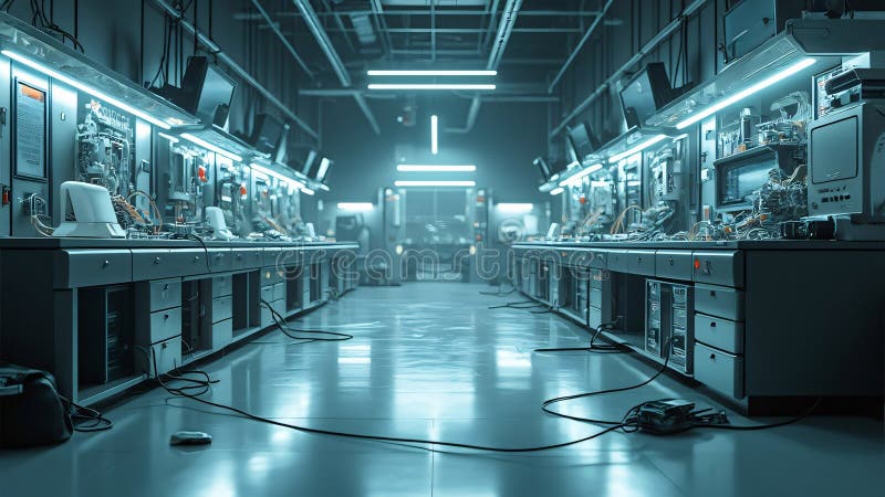 Futuristic Tech Lab Corridor AI Generated Image Good Resolution Stock ...