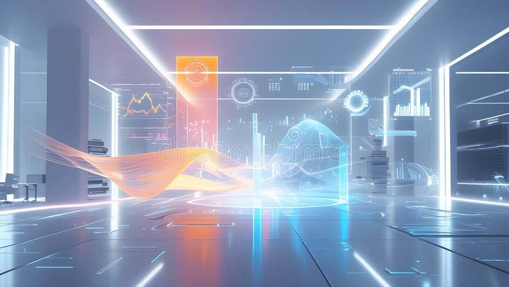 Futuristic Tech Lab with Floating Holographic Interface – AI Generated ...