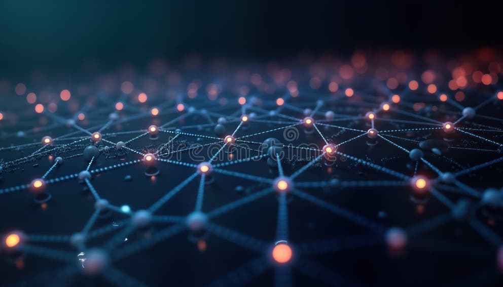 Futuristic Tech Network. Abstract 3d Rendering Shows Data Transfer ...