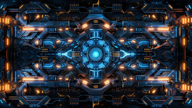 Futuristic Tech Panel, Cyberpunk Style, Detailed Machine Interface ...