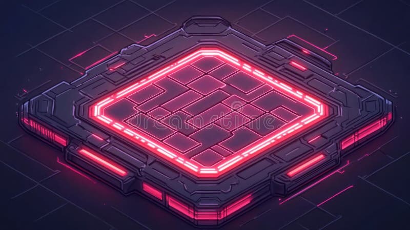 Futuristic Tech Panel, Glowing Grid Stock Photo - Image of circuit ...
