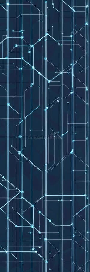 Futuristic Tech Pattern with Interconnected Lines Forming a Vertical ...