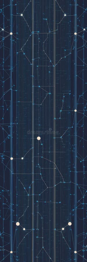 Futuristic Tech Pattern with Interconnected Lines Forming a Vertical ...