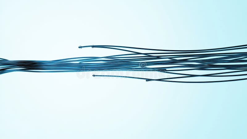 Futuristic Tech Patterns with Wires Reflecting on a Flat Surface in a ...