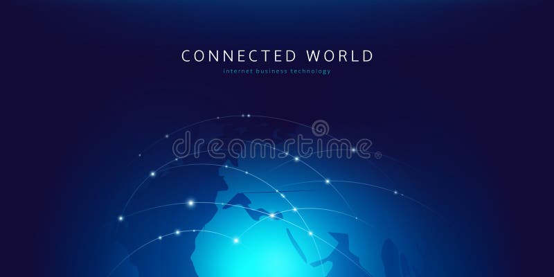 Tech Planet. Data Particles. Worldwide Network. Information Stream ...